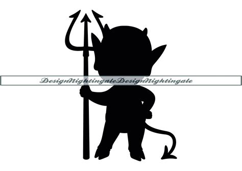 Little Devil Svg Devil Silhouette Svg Little Devil Clipart Etsy