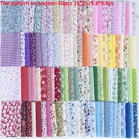 30pcs Lots De Tissus Patchwork Tissus Tissu Diy Couture À La Main Quilting Tissu Tissu Divers