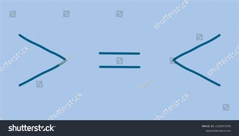 less than greater than equal symbol stock vector royalty free