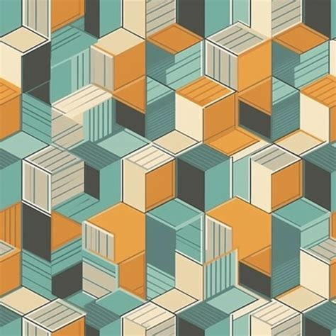 Premium AI Image Seamless Pattern Featuring An Eclectic Mix Of Geometric Shapes Like Triangles