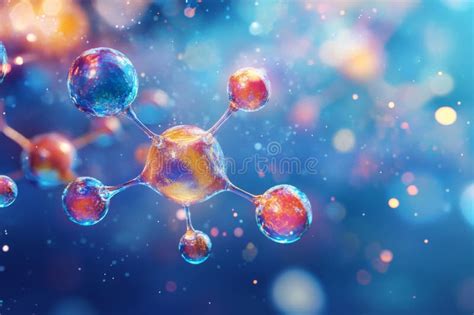 Colorful Molecular Structure Illustration Stock Illustration