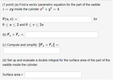 solved 1 ﻿point a ﻿find a vector parametric equation for