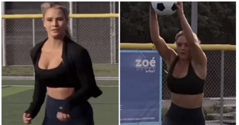 3년 전 비키니 입고 달린 챔결 난입녀 의외의 축구실력 과시