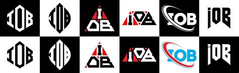 Iob Letter Logo Design In Six Style Iob Polygon Circle Triangle