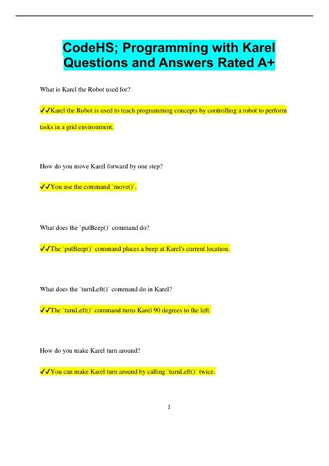 Codehs Programming With Karel Questions And Answers Rated A Codehs Programming With Karel