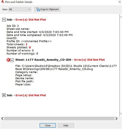 Solved My Batch Plot Didnt Plot It Says Errors Did Not Plot Autodesk Community