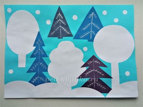 Конспект занятия по аппликации в подготовительной группе Зимний лес