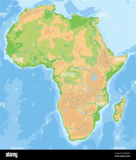 Physical Map Of Africa Labeled