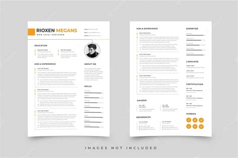 Резюме резюме шаблона Премиум вектор