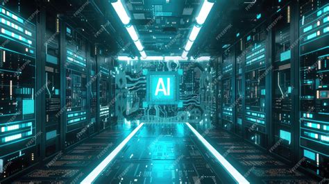 premium photo high tech lab with ai chip and surrounded by various