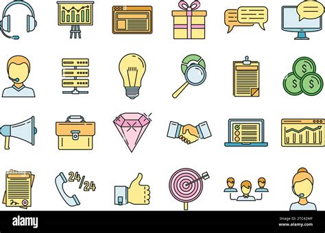 Crm Platform Icons Set Outline Set Of Crm Platform Vector Icons Thin