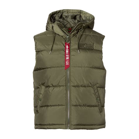 hooded puffer vest fd sage green asmc gmbh international