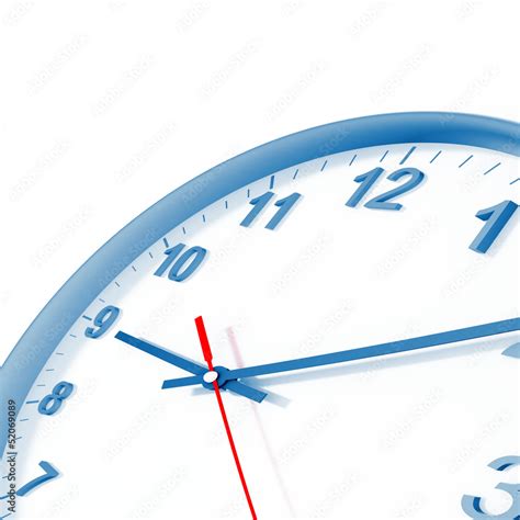 Analog Clock With Blue Border And Arrows On A White Background Stock Illustration Adobe Stock