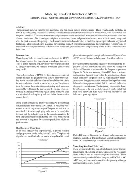 Modeling Non Ideal Inductor Pdf Pdf