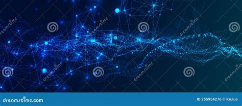 Abstract Plexus Vector Background Glowing Particles Dynamic Flow Stock Vector Illustration Of