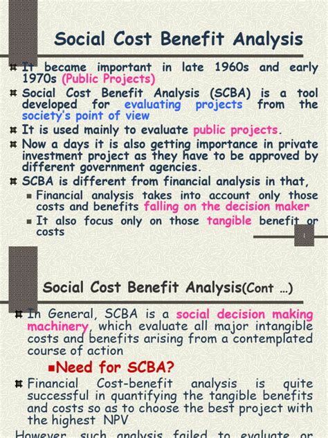 Social Cost Benefit Analysis Pdf Externality Costbenefit Analysis