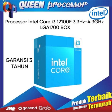 Jual PROCESSOR INTEL CORE I3 12100F 3 30 GHz BOX LGA 1700 GARANSI 3TAHUN Jakarta Pusat