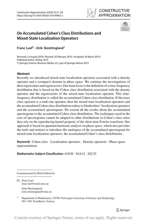 On Accumulated Cohens Class Distributions And Mixed State Localization