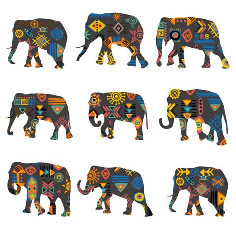 720 Tribal Elephant Designs Backgrounds Stock Illustrations Royalty