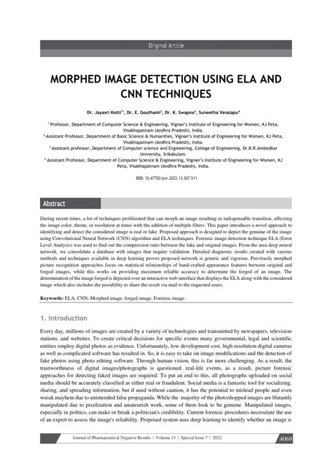 pdf morphed image detection using ela and cnn techniques