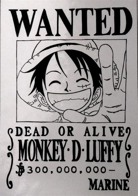 Luffy Wanted Poster Drawing