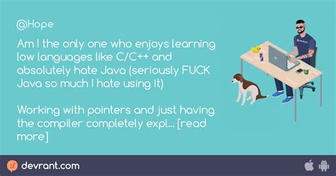 c am i the only one who enjoys learning low languages like c c and absolutely hate java