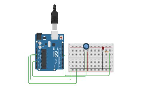 Circuit Design Control Led Brightness Using Potentiometer Tinkercad