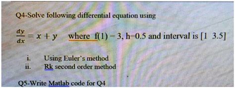 Solved Q4 Solve Following Diflerential Equation Using S Xty Where F