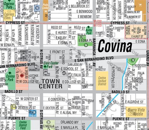 Covina Map Los Angeles County Ca Files Pdf And Ai Editable Lay