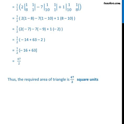 Ex 43 1 Find Area Of Triangle Using Determinants Ex 43