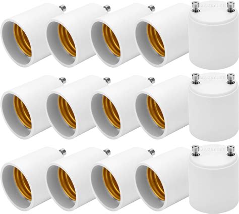 Onite Gu24 To E27 E26 Adapter For Led Bulb Gu24 To Medium Base Converts Your Pin Base Fixture