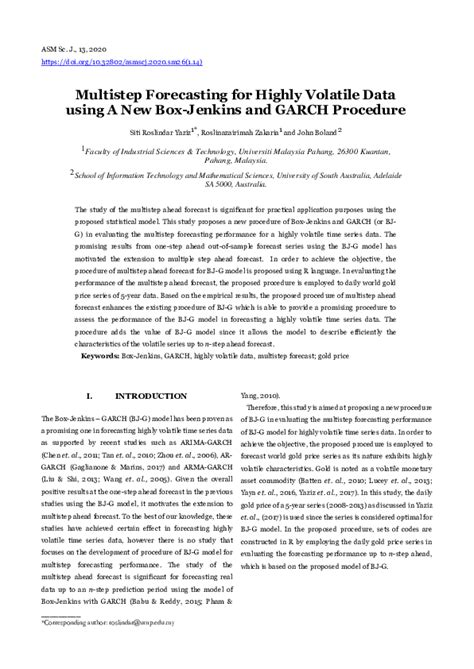 Pdf Multistep Forecasting For Highly Volatile Data Using A New Box