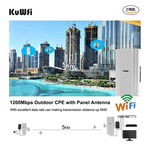Kuwfi Pack Outdoor Km Point To Point Wireless Bridge High Power Wireless Access Point Ac