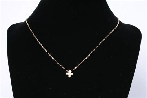 Cross Necklace Layering Necklace Plus Sign Necklace Etsy