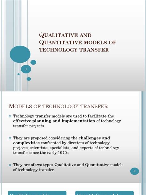 Qualitative And Quantitative Models Of Technology Transfer Pdf Clinical Trial
