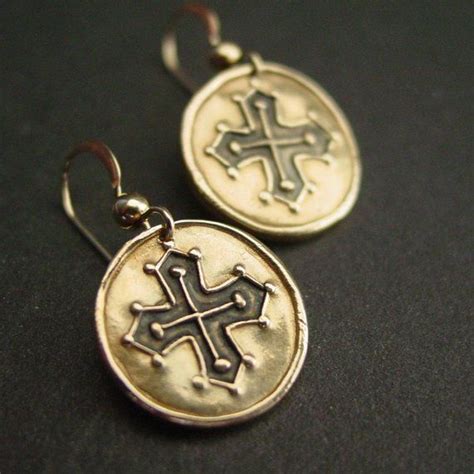 Occitan Cross Earrings Hand Carved Cathar Symbol Small And Feminine