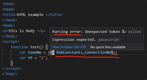 Jsp Vscode Eslint Parser Error With ‘ Token Stack Overflow