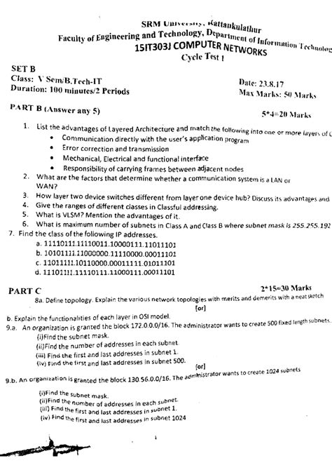 Network 1 CT1 Practice Material Computer Networks Studocu