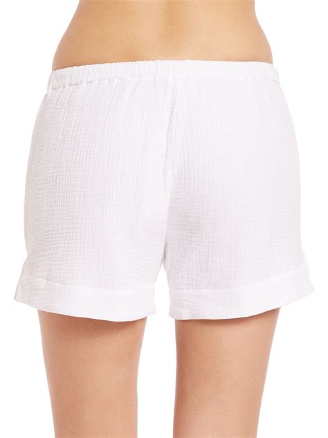 Lyst Skin Cotton Drawstring Shorts In White