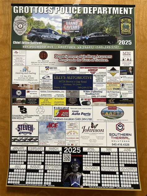‼️🚨2025 Calendars Are Grottoes Police Department