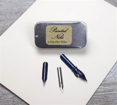 Pointed Calligraphy Nibs Set Of 3 For Dip Pens Arteofthebooke