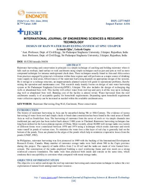 Pdf Ijesrt International Journal Of Engineering Sciences And Research Technology Design Of Rain