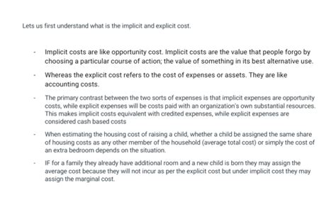 What Is An Example Of An Implicit And An Explicit Cost Of Raising