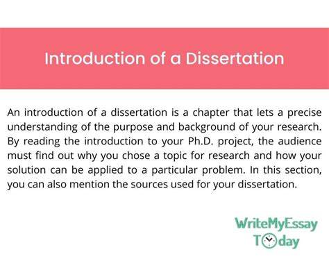 Introduction Of A Dissertation Dissertation Writing Writing Process Blog Writing Writing Help