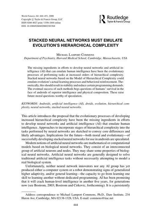 pdf stacked neural networks must emulate evolution s hierarchical
