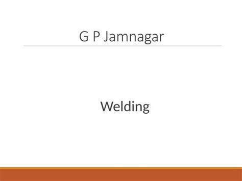 Welding And Its Types Pdf