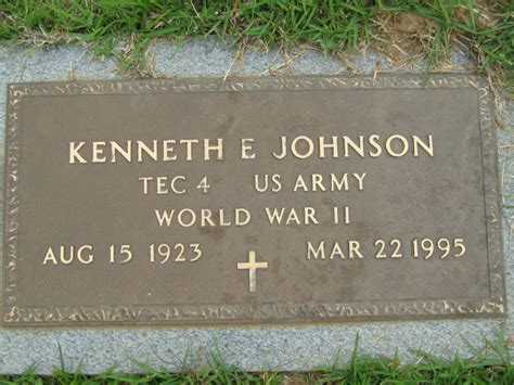 Tec4 Kenneth E Johnson 1923 1995 Find A Grave Memorial