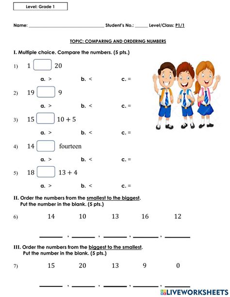 Free Ordering Numbers Worksheet Grade Download Free Ordering Numbers