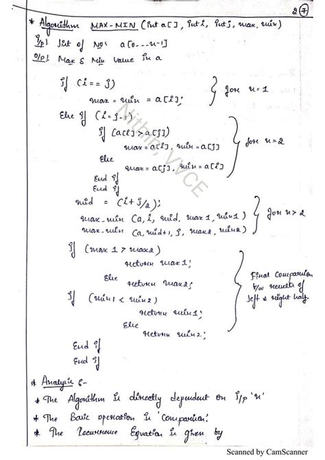Vtu Algorithms Notes Cbcs Daa Notes By Nithin Vvce