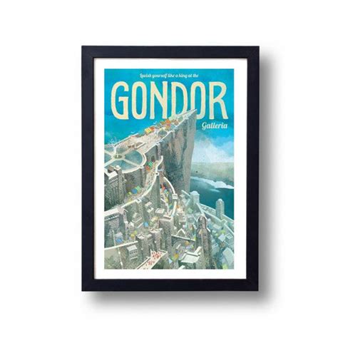 Gondor Galleria Travel Poster Lord Of The Rings Art Print Etsy